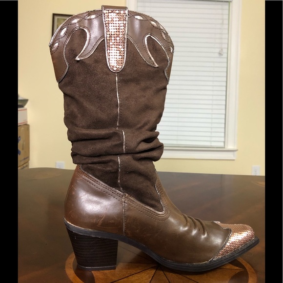 Shoes | Distressed Brown Womens Cowgirl Boots | Poshmark